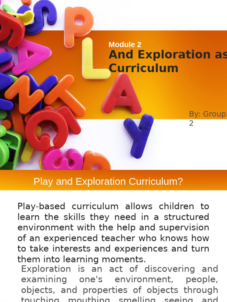 Play and Exploration Curriculum Overview | PDF | Curriculum | Cognitive ...