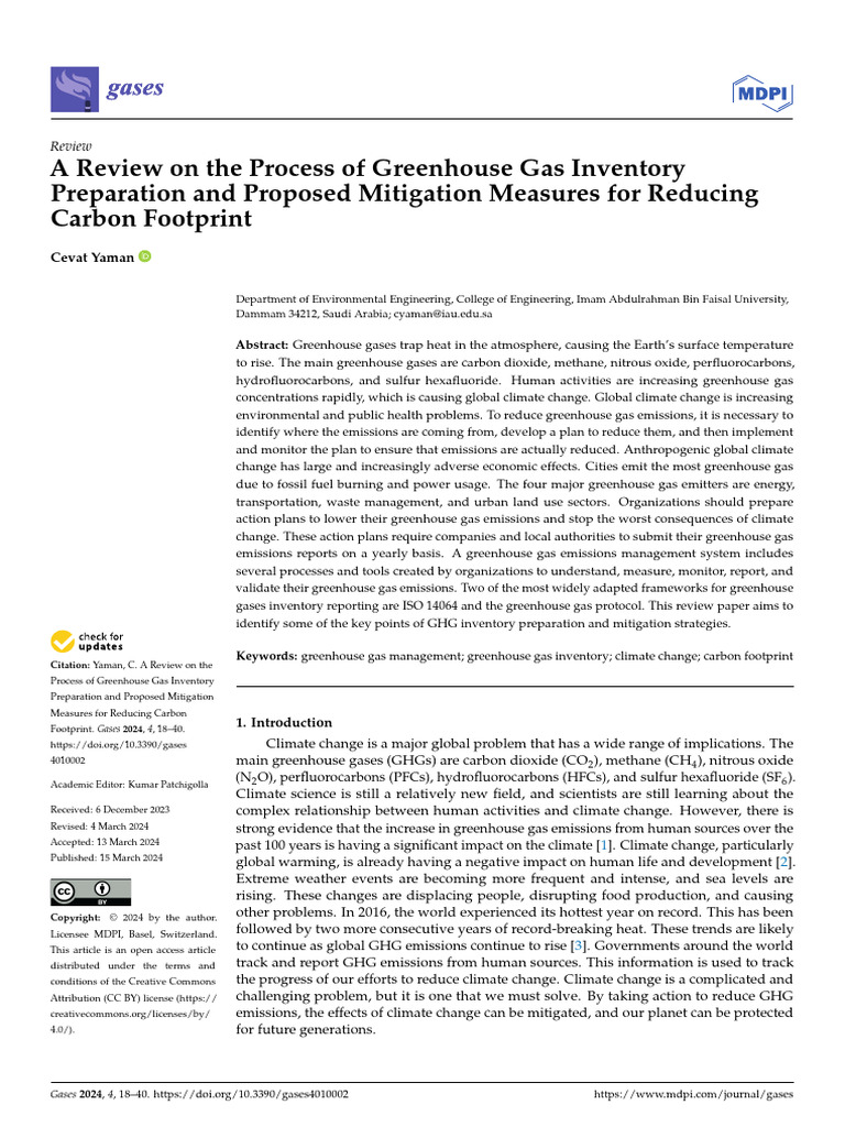 Yaman - 2024 - A Review On The Process of Greenhouse Gas Inventory ...