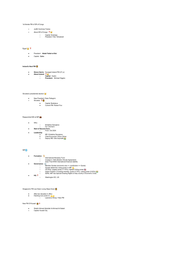 April Appointment Mindmap | PDF | International Monetary Fund | Special ...