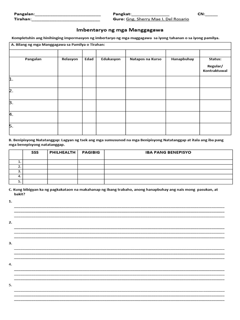 IMBENTARYO-NG-MGA-MANGGAGAWA | PDF