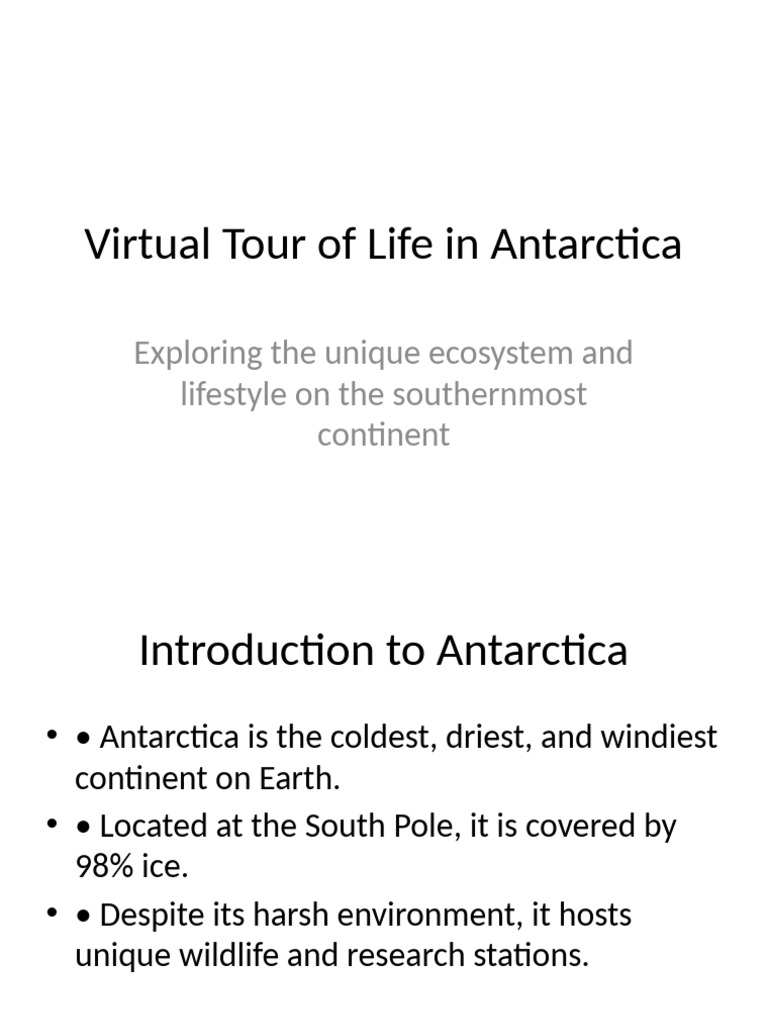 Virtual Tour of Life in Antarctica | PDF
