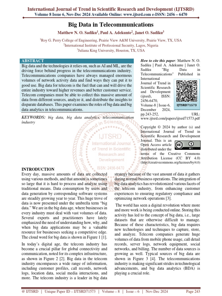 Big Data in Telecommunications | PDF | Big Data | Data