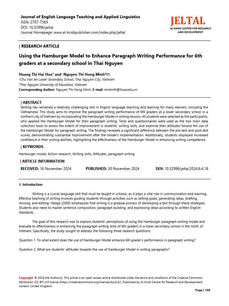 Using The Hamburger Model To Enhance Paragraph Wri | PDF | Creativity ...