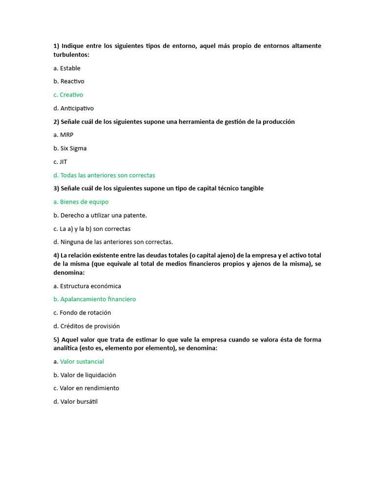 Preguntas de Examen Pec | PDF | Business | Costo