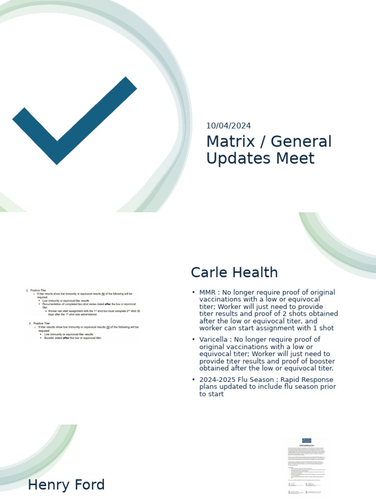 Matrix Update - 10.04.2024 | PDF