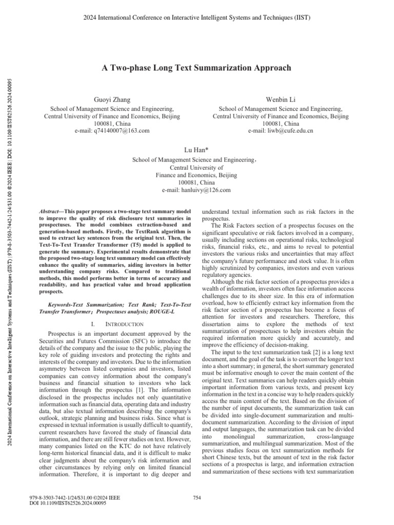A Two-Phase Long Text Summarization Approach | PDF | Applied ...