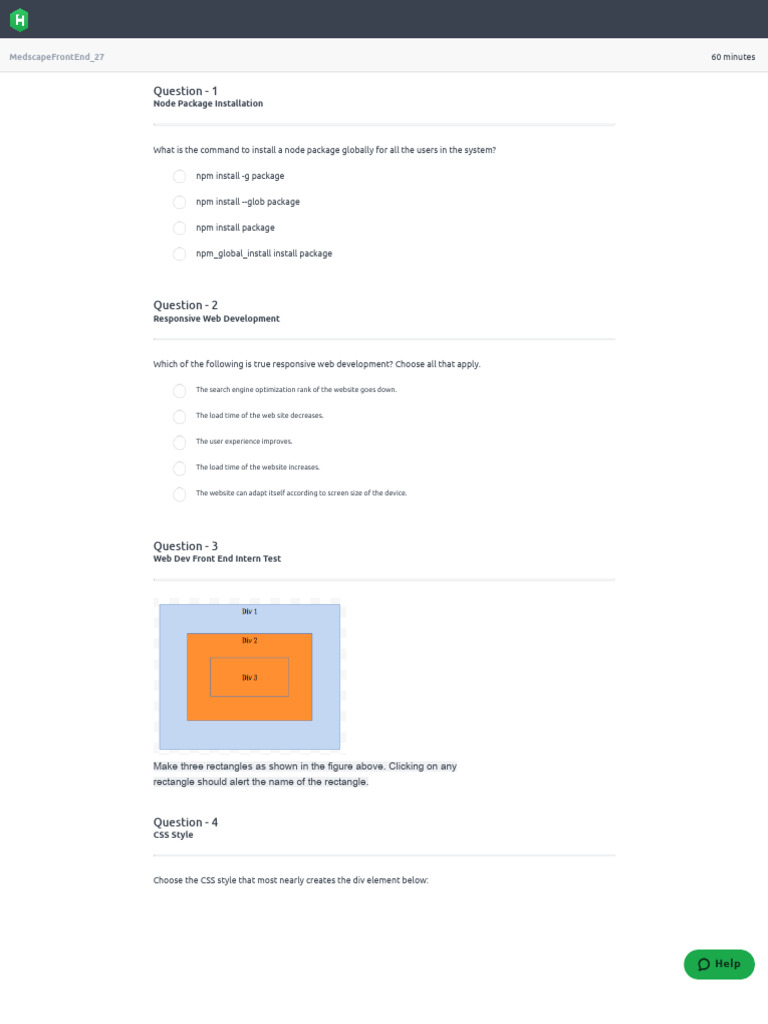 MedscapeFrontEnd Questions | PDF | Html Element | Html