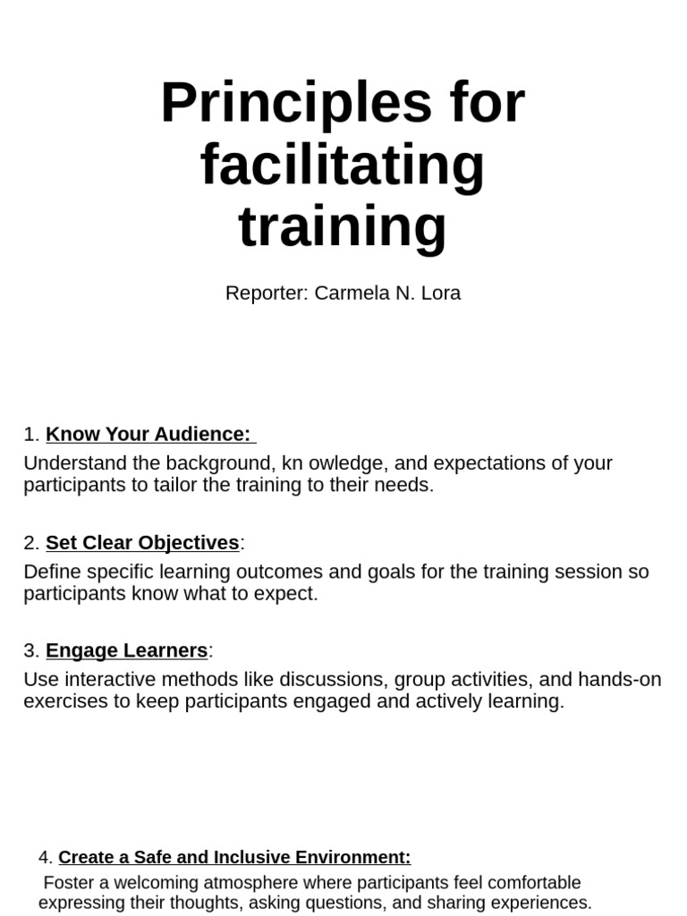 Effective Training Facilitation Tips | PDF