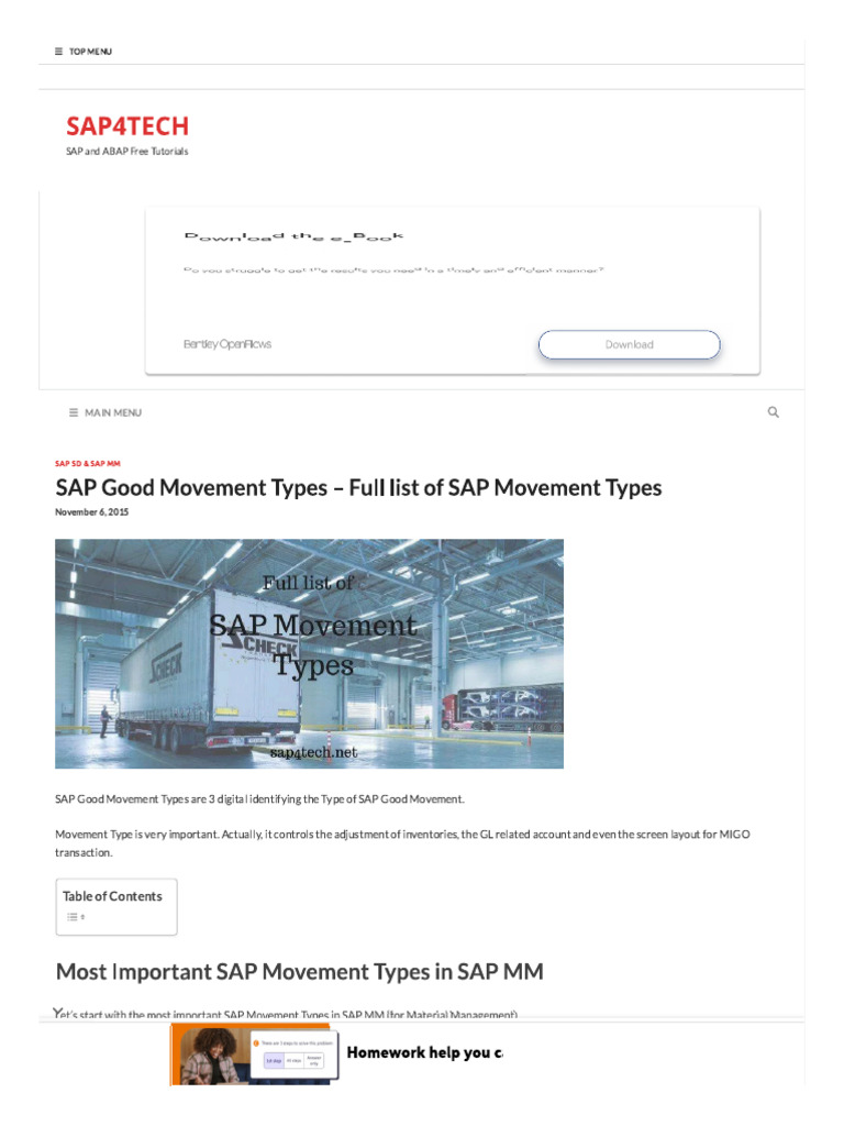 SAP Good Movement Types – Full List of SAP Movement Types | PDF