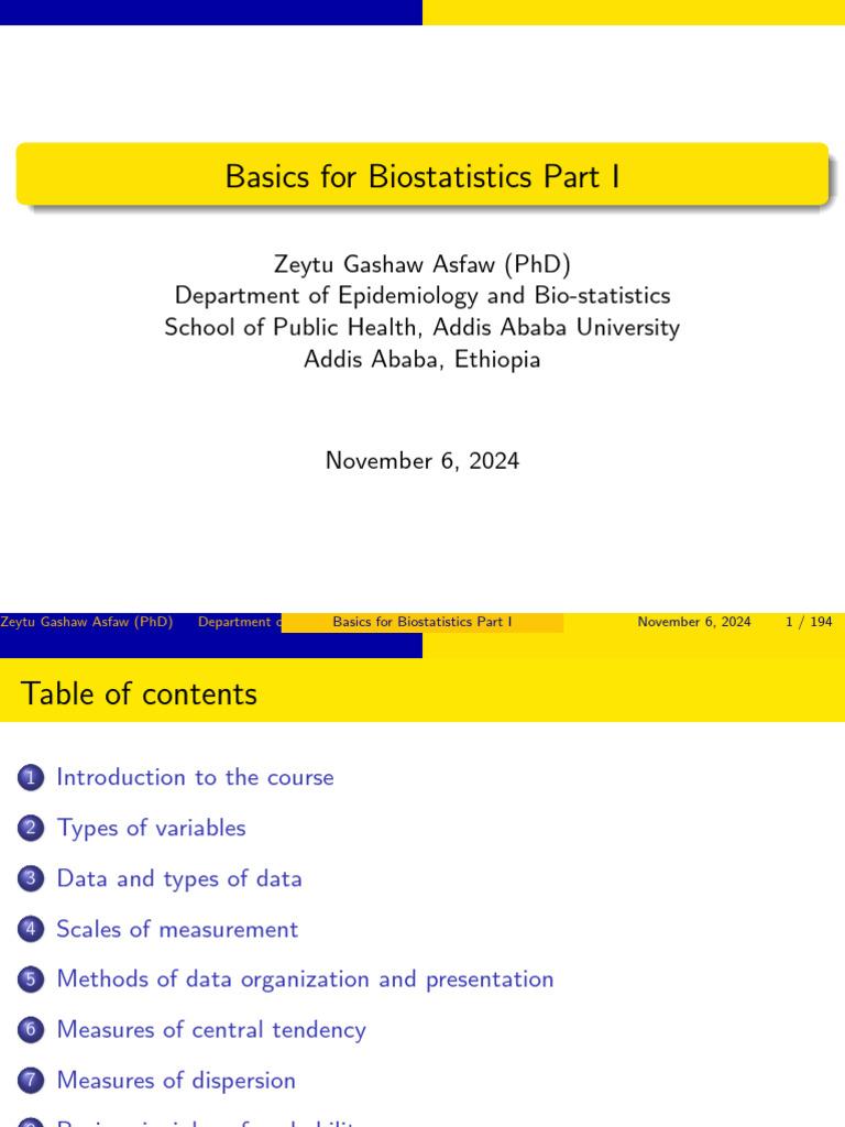 Basic Biostatistics Part I | PDF | Statistics | Biostatistics