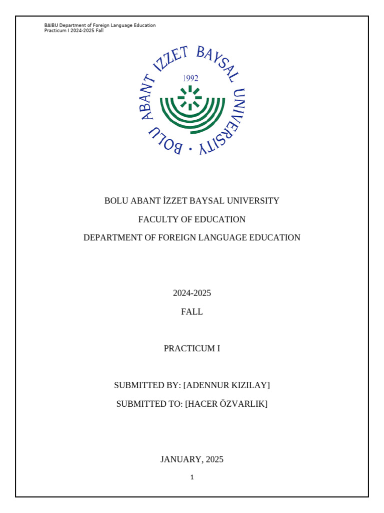 BAIBU Foreign Language Practicum Fall 2024 | PDF | Teachers | Language ...