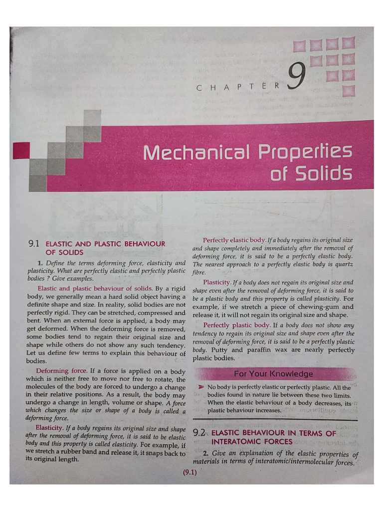 Mechanical Properties of Solids | PDF