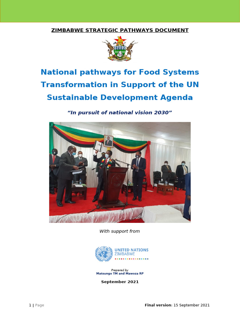 Zimbabwe UNFSS Pathways For Food System Transformation FINAL Submitted ...