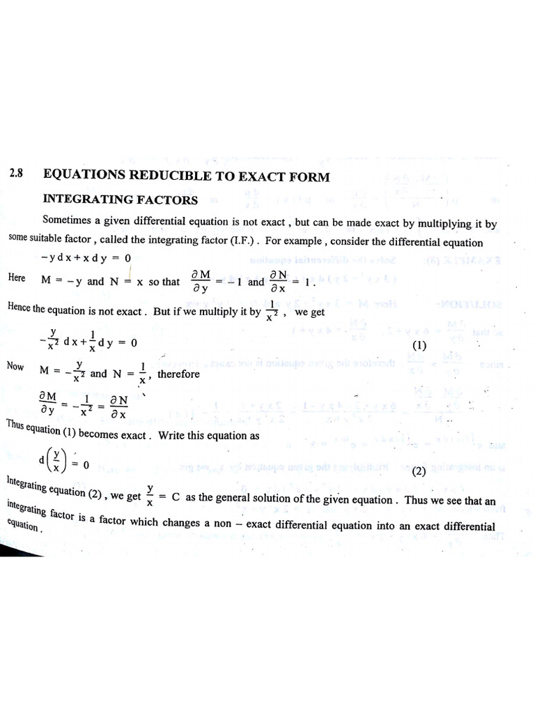 Rules For Integrating Factor Updated | PDF