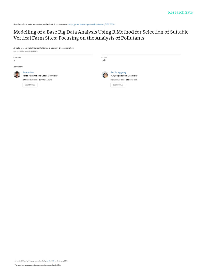 Modelling of A Base Big Data Analysis Using R Meth | PDF | Regression Analysis | Errors And ...
