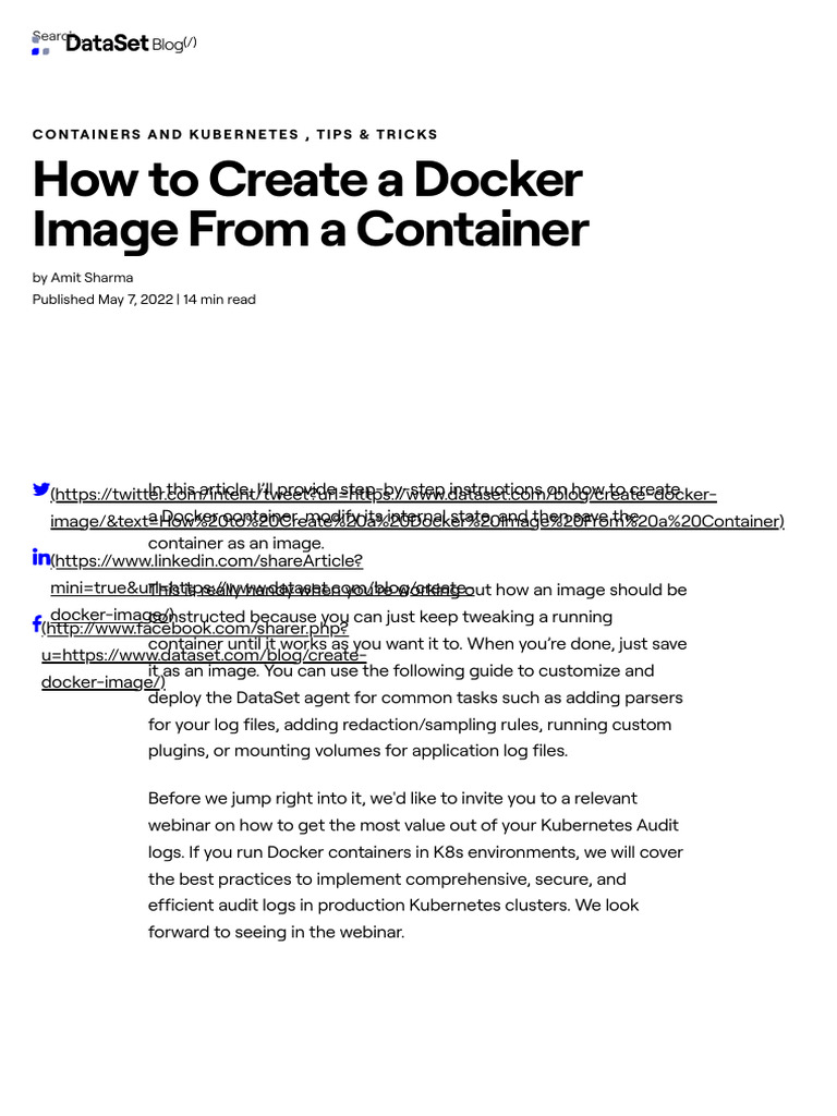 How To Create A Docker Image From A Container Dataset Pdf Computer File Computing