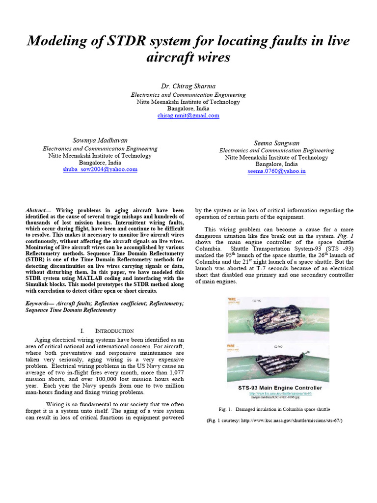 STDR Modeling for Aircraft Fault Detection | PDF | Telecommunications ...