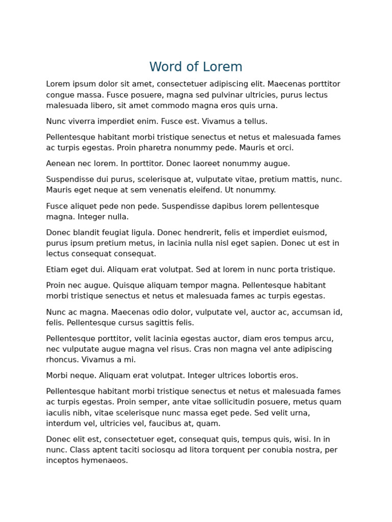 Word of Lorem | PDF