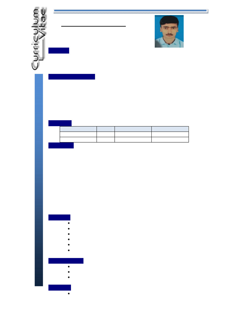 Muhammad Asif So Ghulam Yaseen CV (DAE Mechanical) - 2 | PDF