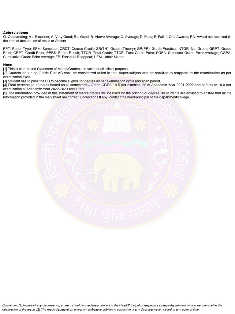 DU CGPA to Percentage Conversion Guide | PDF