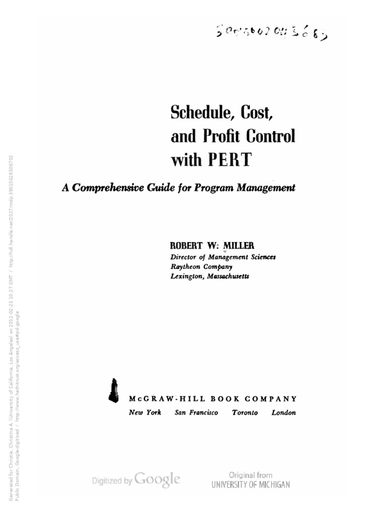 Robert W. Miller - Schedule, Cost, and Profit Control With PERT - A ...