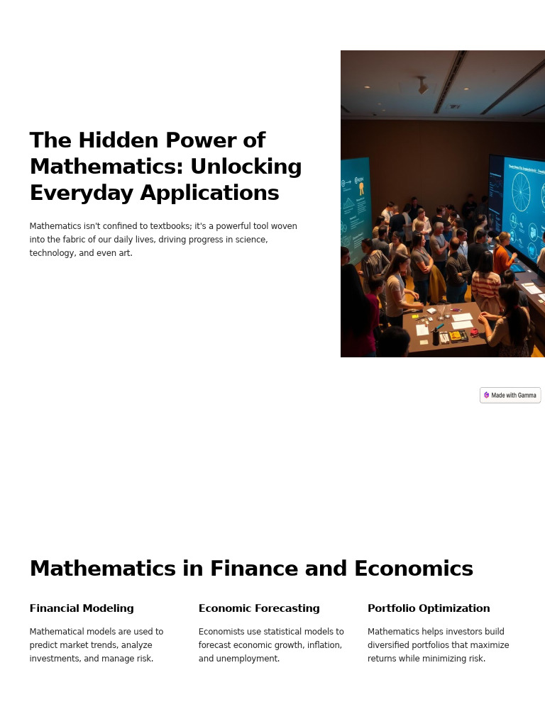 The Hidden Power of Mathematics Unlocking Everyday Applications | PDF ...
