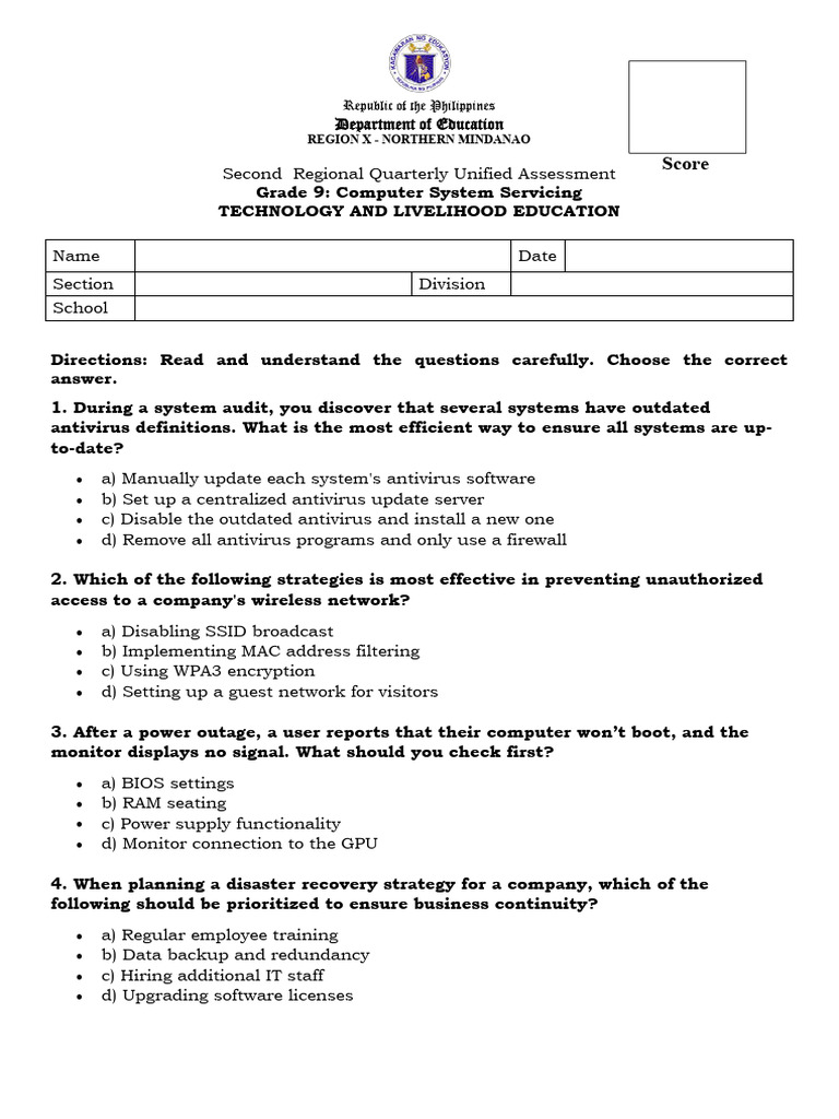 Grade 9 TLE CSS Final | PDF | Computer Network | Solid State Drive