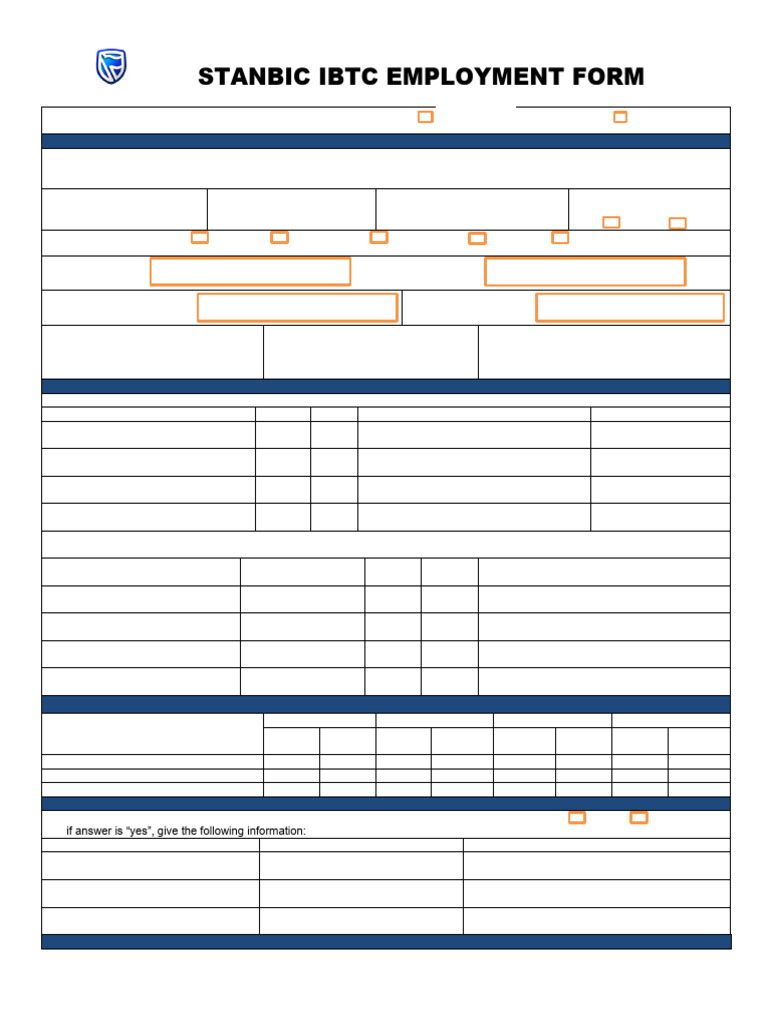Stanbic IBTC Employment Form V2.1 | PDF | Employment | Salary