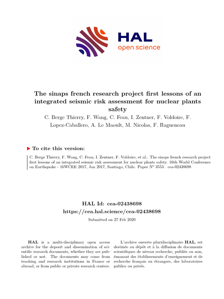 Thierry Et Al. - 2017 - The Sinaps French Research Project First ...