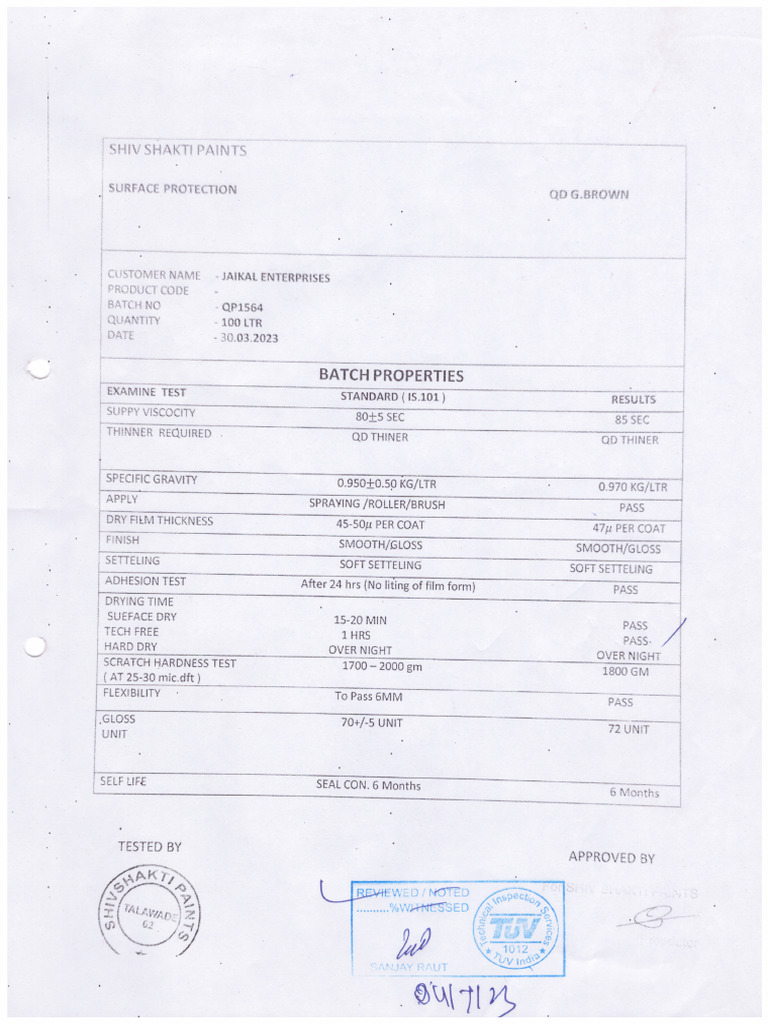Batch Properties | PDF