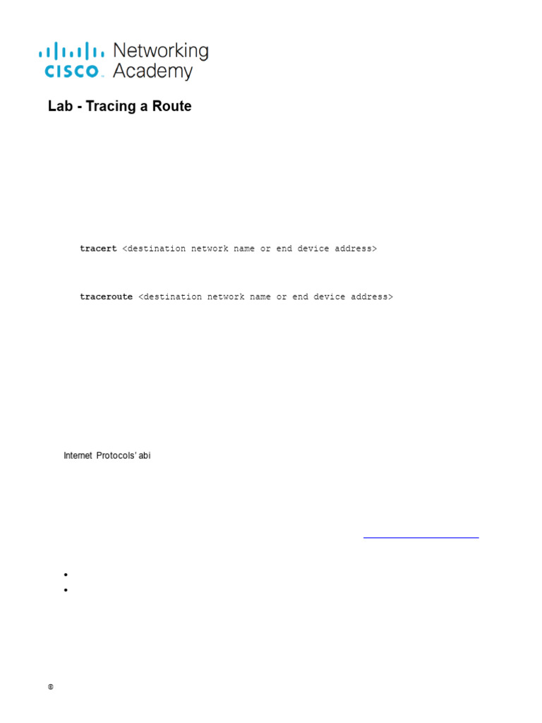Network Tracing Lab Guide | PDF | Computer Architecture | Communications Protocols