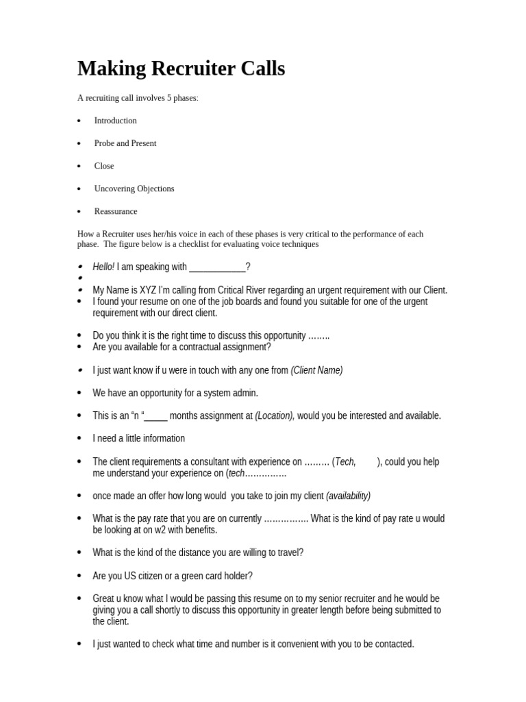 Calling Script | PDF