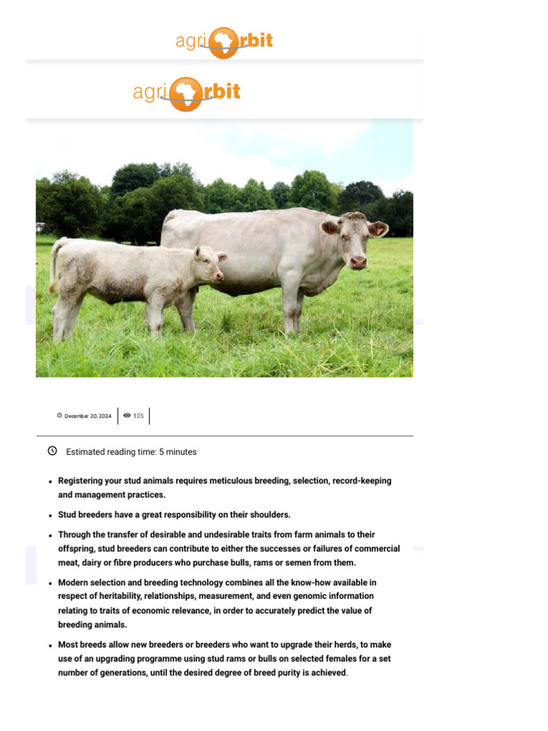 How To Become A Stud Breeder - AgriOrbit | PDF | Natural Selection | Plant Breeding