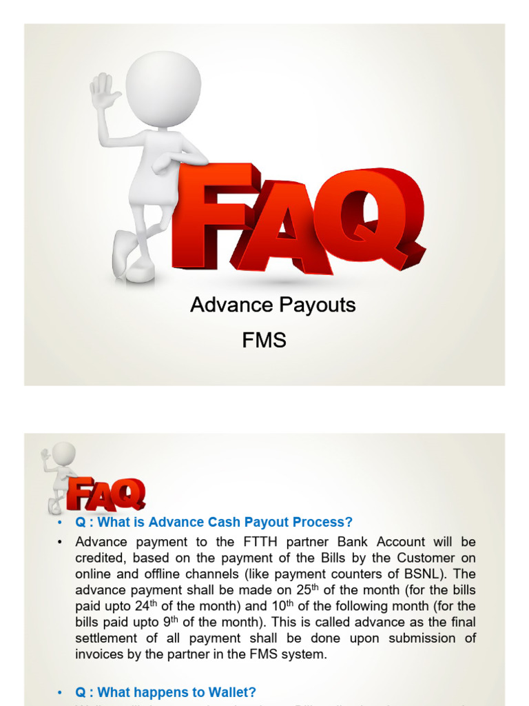 Advance Payouts FAQ | PDF | Payments | Cheque