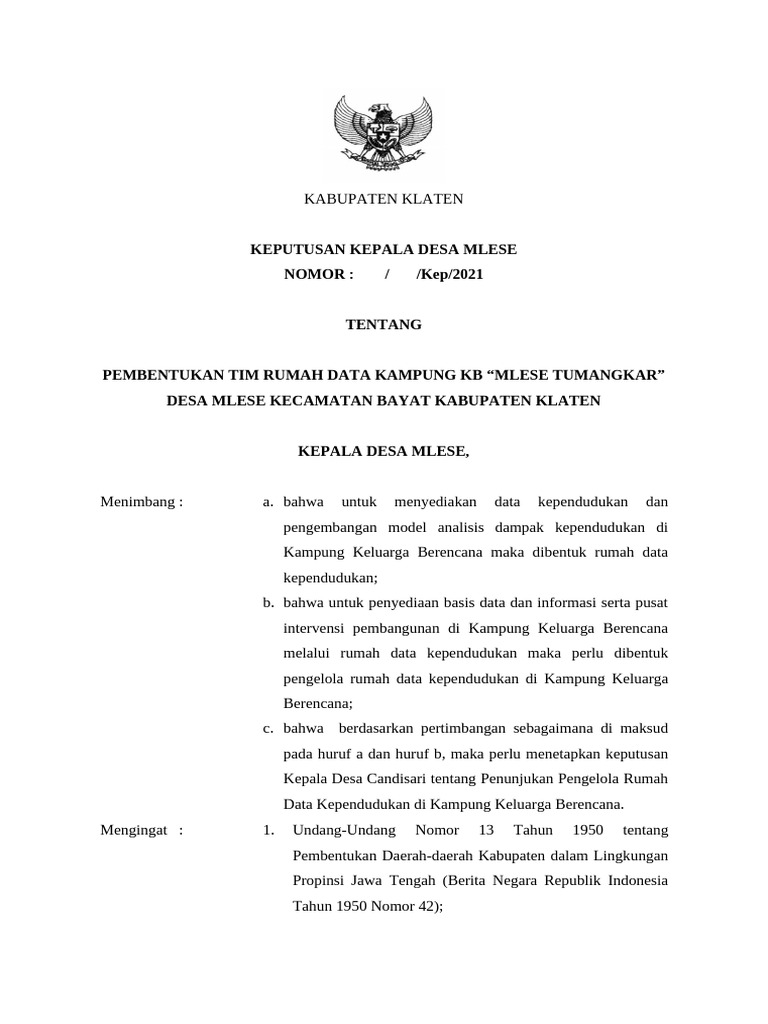 Draft SK Rumah Dataku | PDF