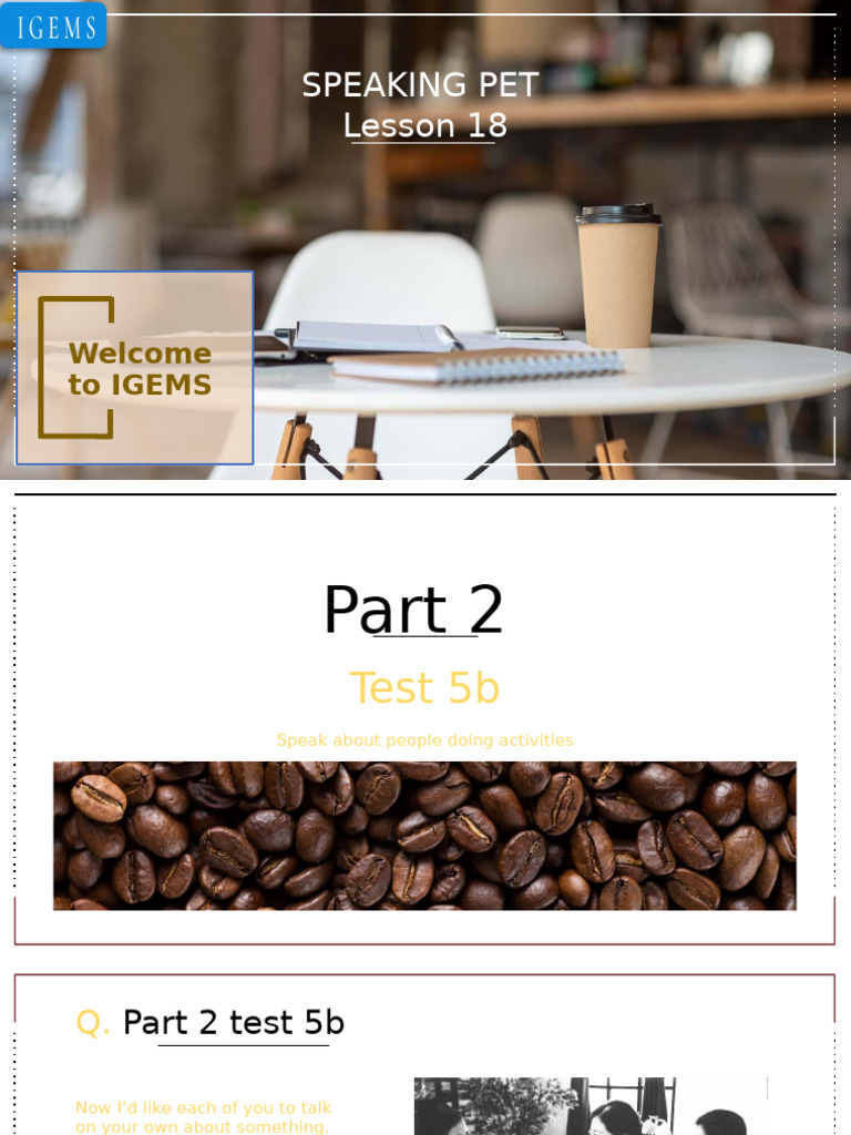 Pet Speaking Lesson 18 | PDF