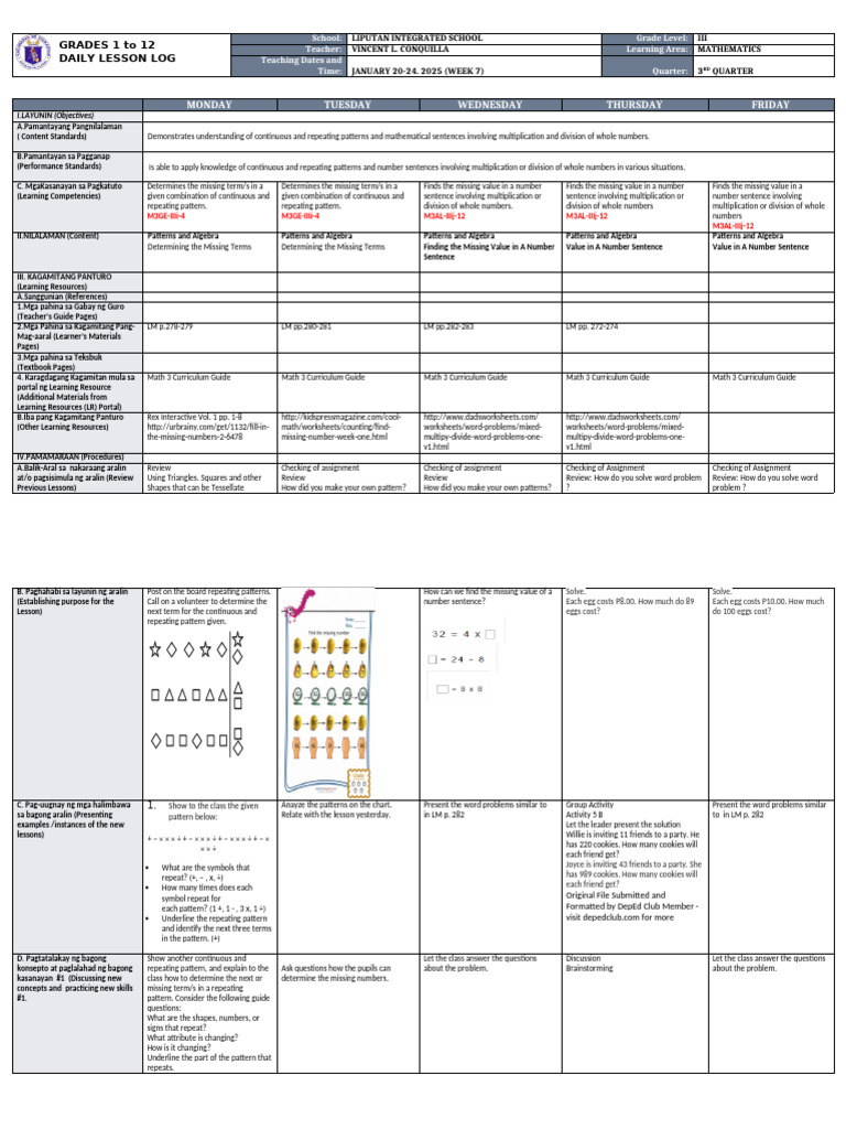 Patterns and Values in Math III | PDF | Cognitive Science | Learning