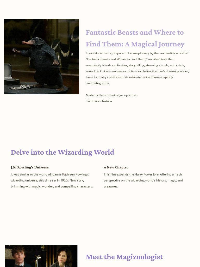 Fantastic Beasts: A Magical Journey | PDF | Fantastic Beasts And Where ...