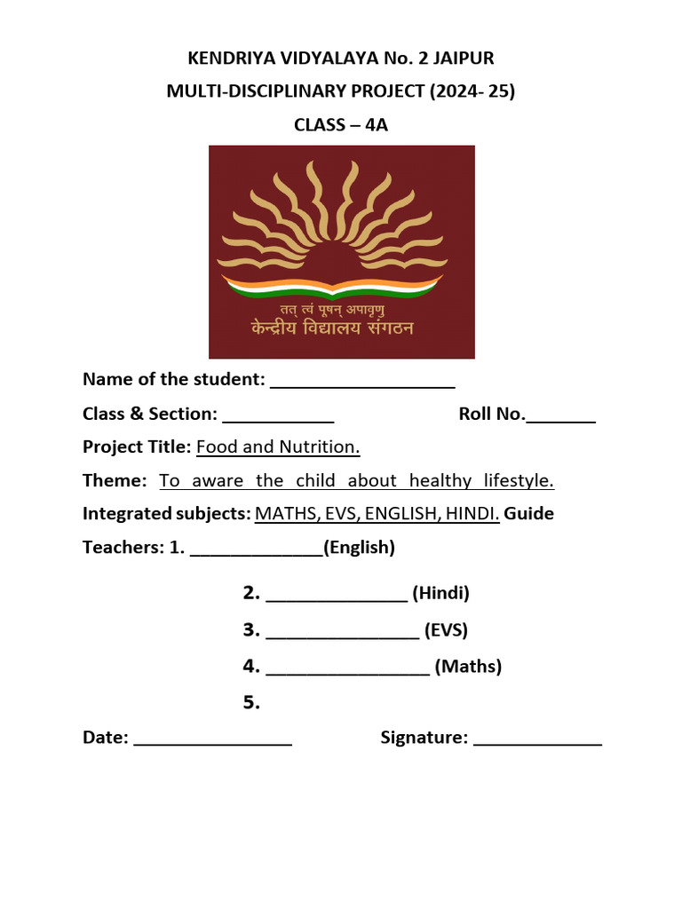 Class - 4 (MDP) 2024-25 | PDF