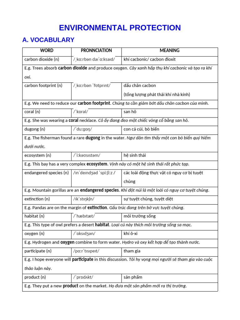 Unit 7. Environmental Protection | PDF