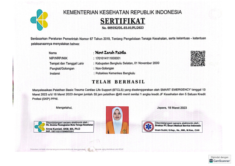 Sertifikat Btcls | PDF