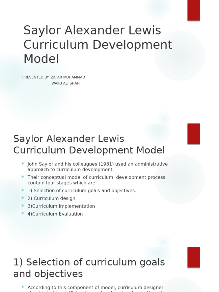 Saylor Alexander Lewis Curriculum Development Model New | PDF ...