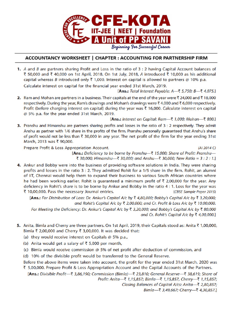 Partnership Worksheet-1 | PDF