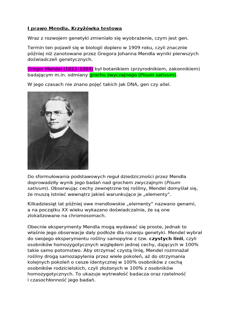 I Prawo Mendla 4 | PDF