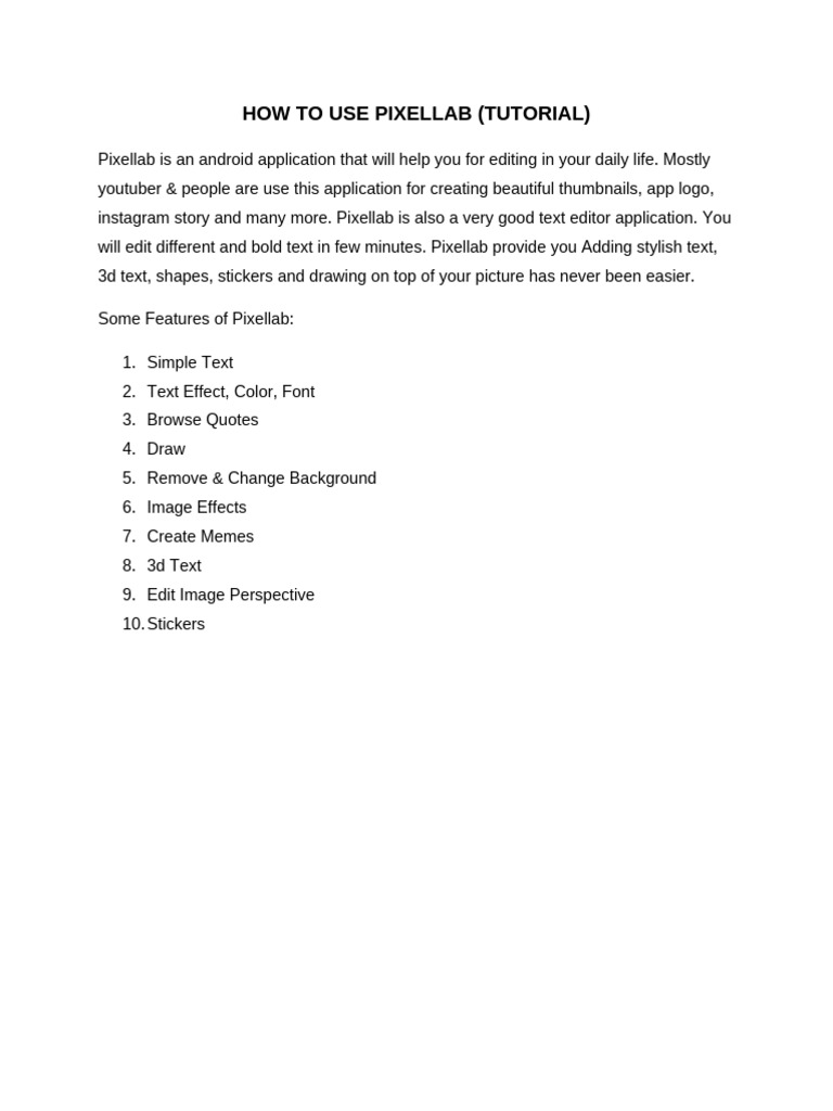 PIXELLAB GUIDE | PDF | Computer Graphics | Image Processing
