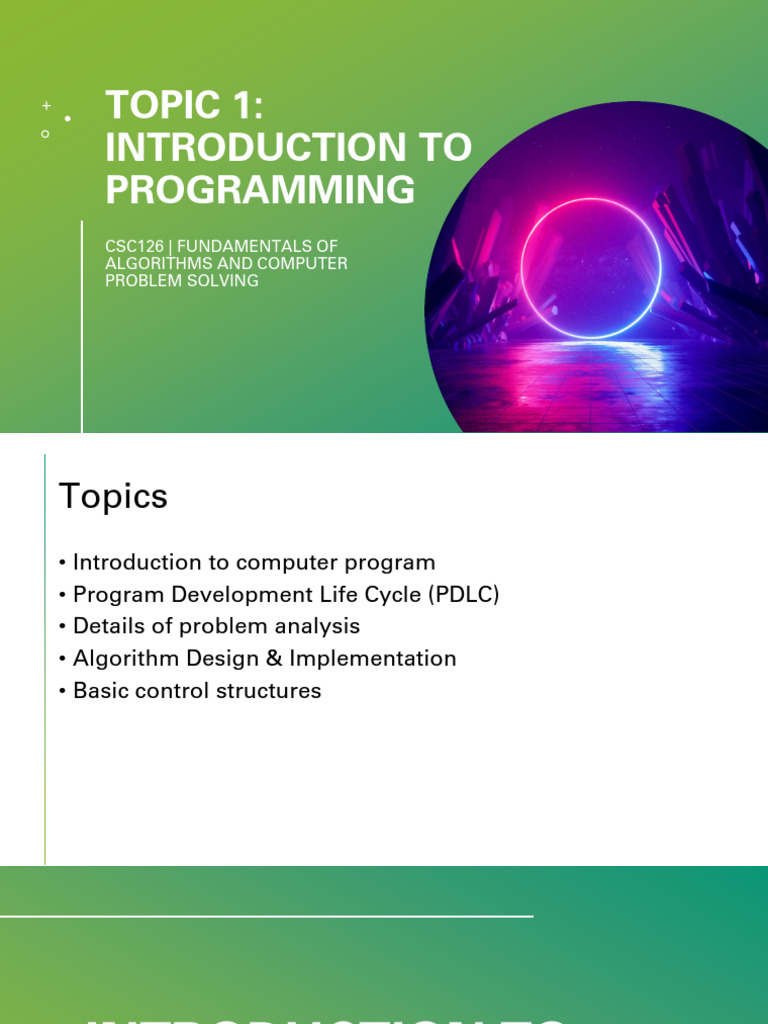 CSC126 CH1 | PDF | Programming | Computer Program