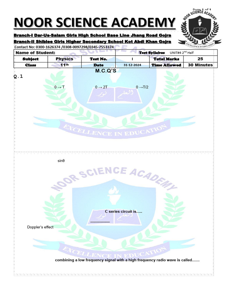 2nd Year Mcqs | PDF | Inductor | Inductance 2nd Year Mcqs | PDF | Inductor | Inductance