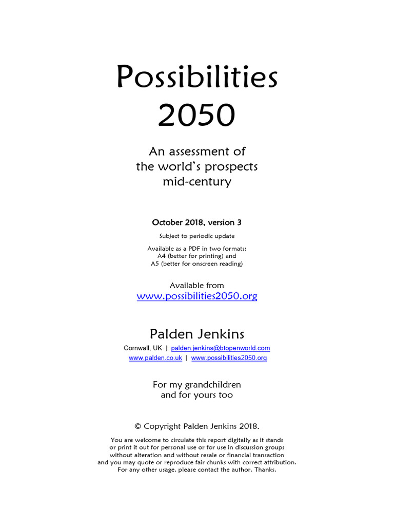 Possibilities of 2050: The Apocalypse | PDF | Sustainability | Poverty