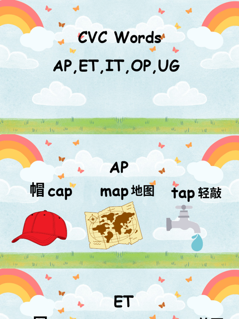 CVC Words 3 - With Chinese Translation | PDF