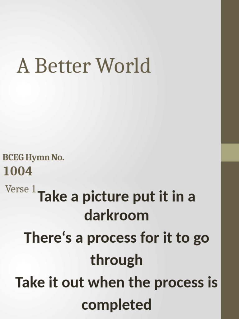 A Better World | PDF